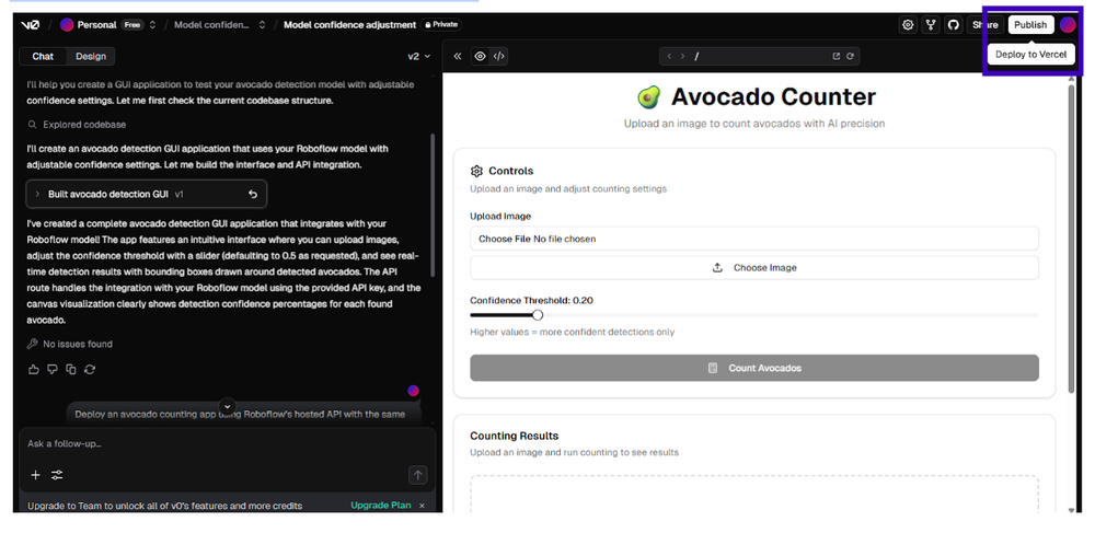 Build Computer Vision Apps with Roboflow and Vercel v0 Fast