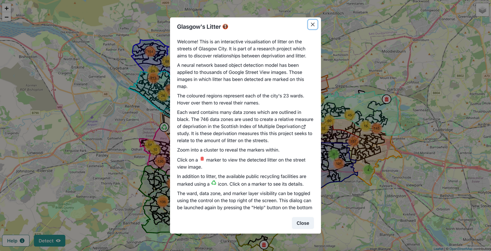 Studying Links Between Litter and Socio-Economic Factors with Computer Vision