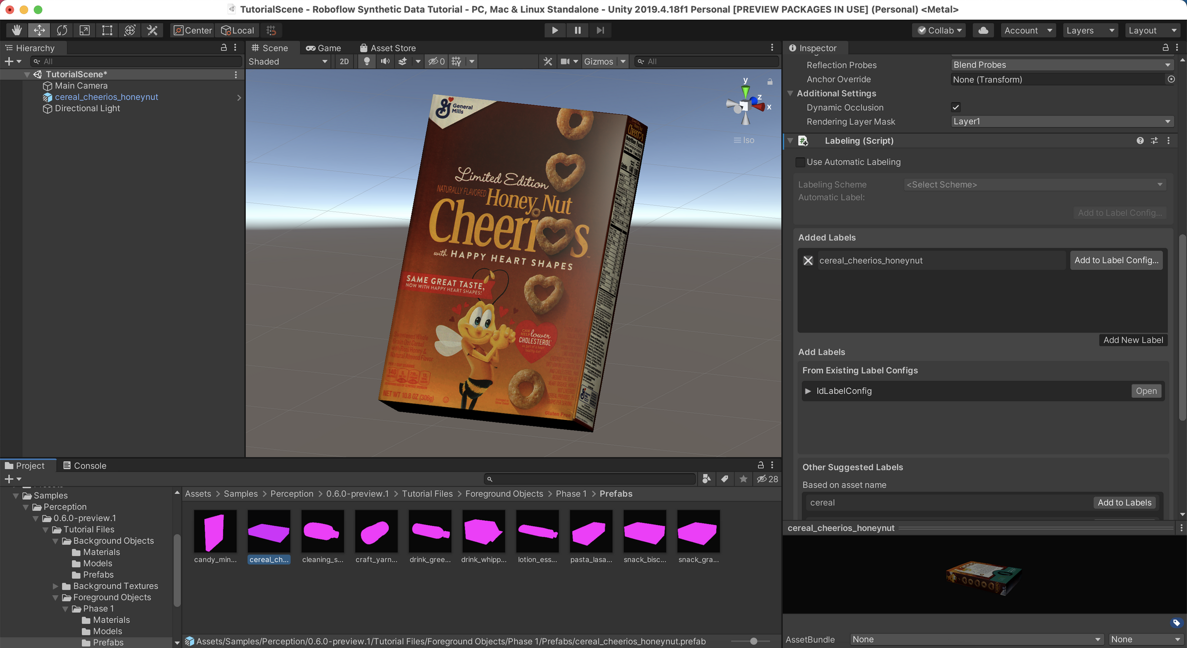 Using Unity Perception to train an object detection model with ...